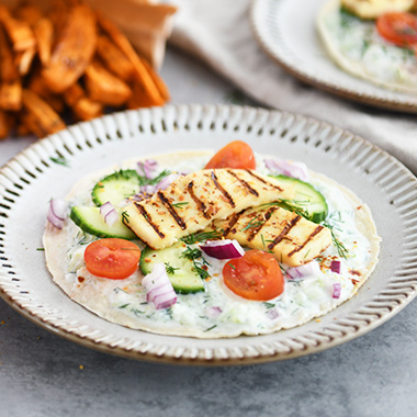 Tortilla s grilovaným syrom typu halloumi - karicka.sk